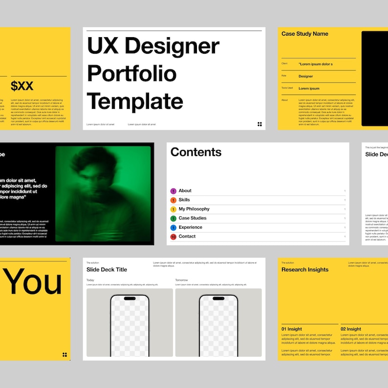 UX Portfolio Template | Structured Case Study Layout for Canva, Google ...