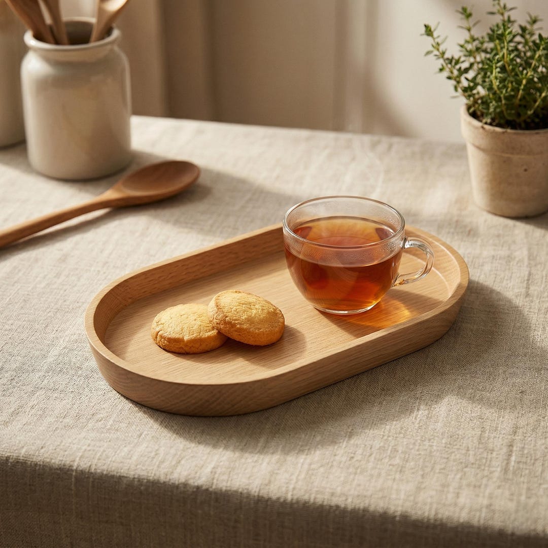 Oval Wooden Tray, Natural Wood Entryway Organizer, Minimalist Catchall ...