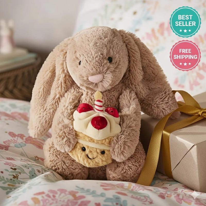 Jellycat Bunny With Birthday Cake - Etsy
