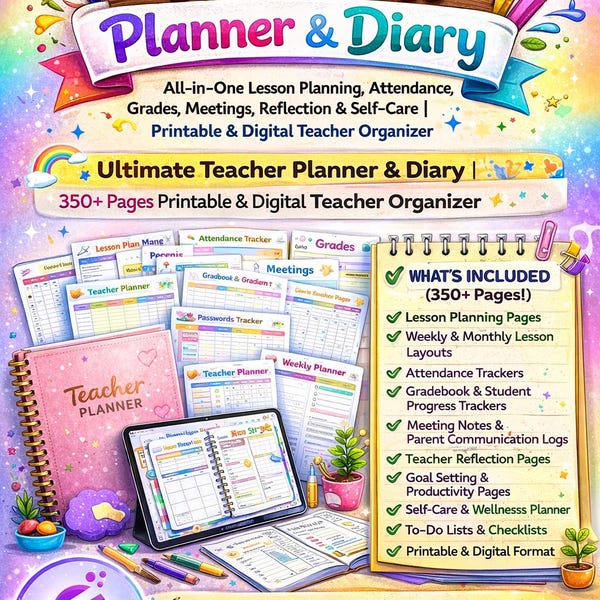 26/27 Teacher Planner - Etsy UK