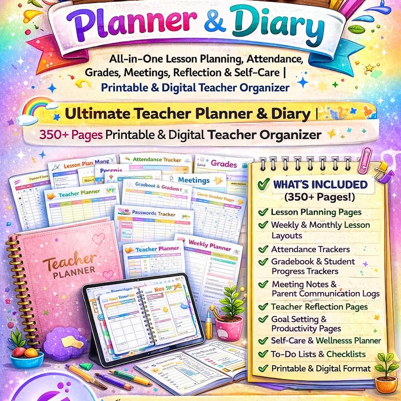 26/27 Teacher Planner - Etsy UK