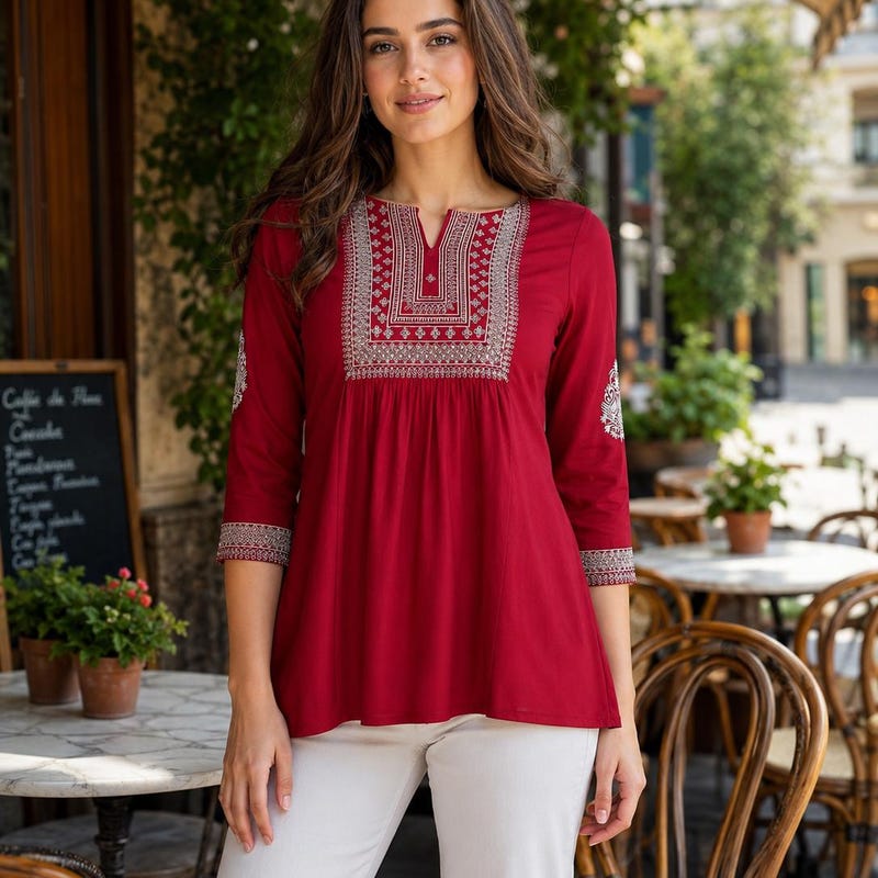 Kurti Dress Maroon - Etsy