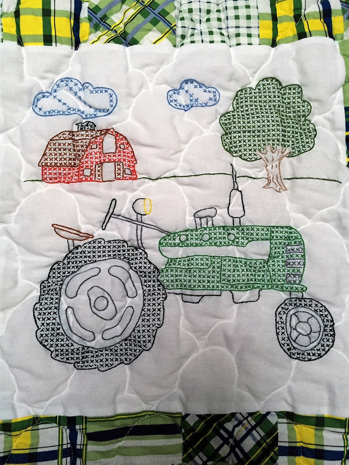Tractor Quilt With John Deere Fabric Surround - 40" X 61"- FINISHED and ...