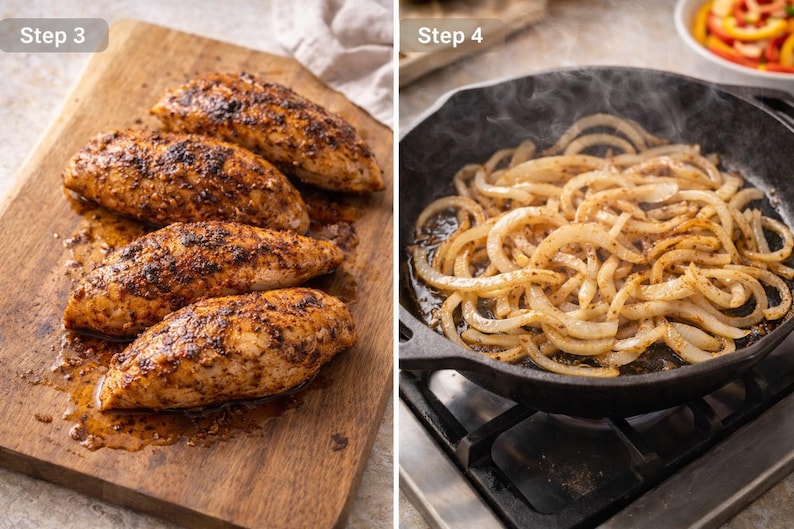 Hühnchen Fajitas Rezept | Easy One Pan mexikanisches Abendessen (PDF ...