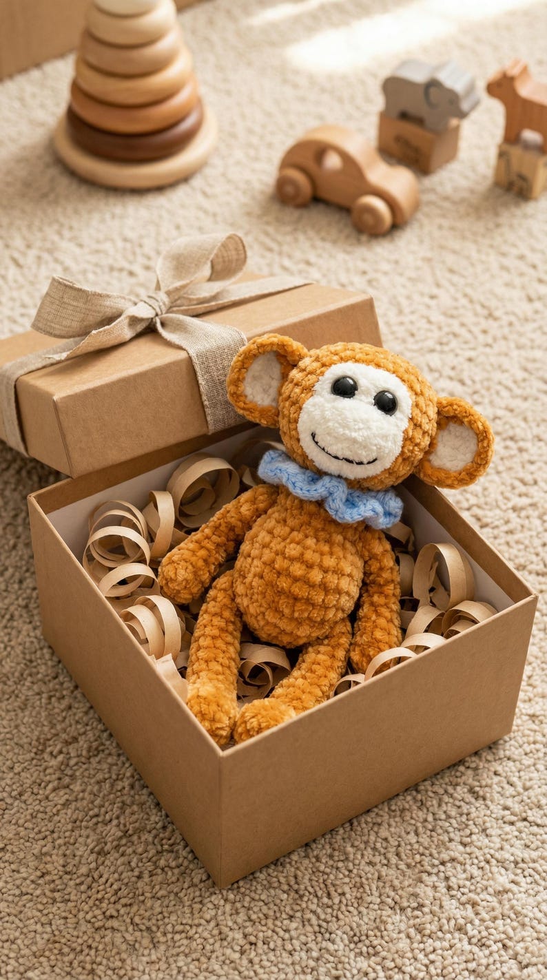 Mini Timmy the Monkey Crochet Pattern PDF, Amigurumi Monkey Plush Toy ...