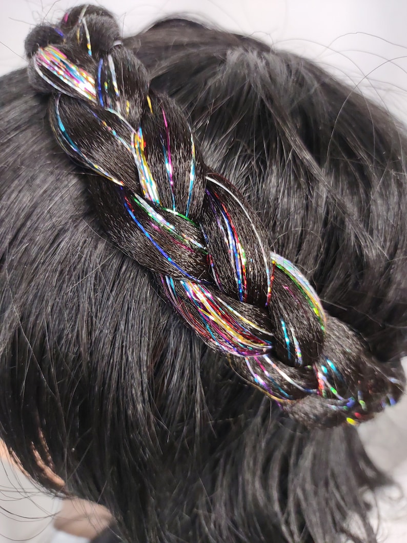 Sparkle Braided Hair Headband | Rainbow Sparkle Black Braided Headband | Party Braid Headband ...