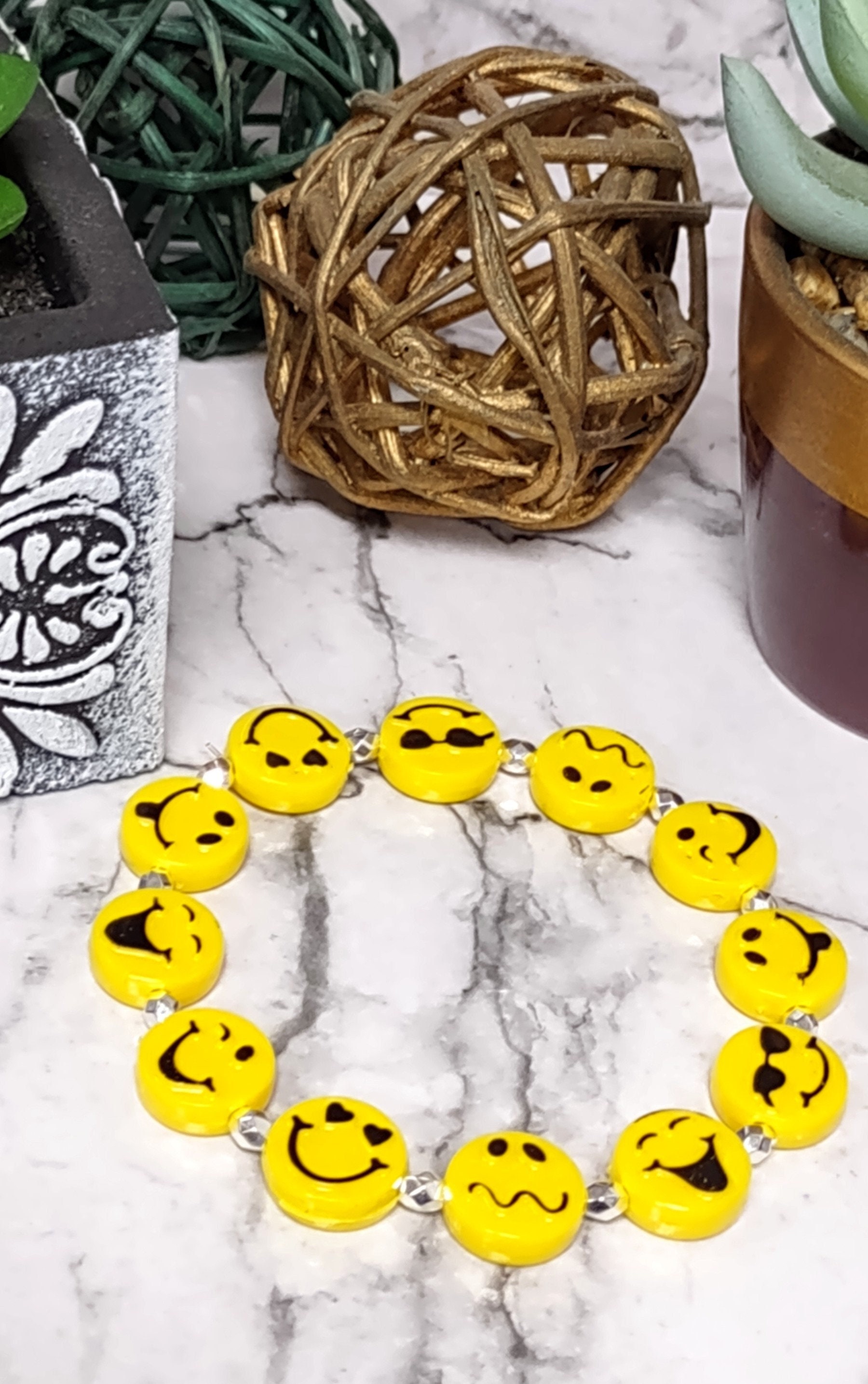 Smiley Face Bracelets | Smiley Expression Bracelets | Smiley Beaded ...