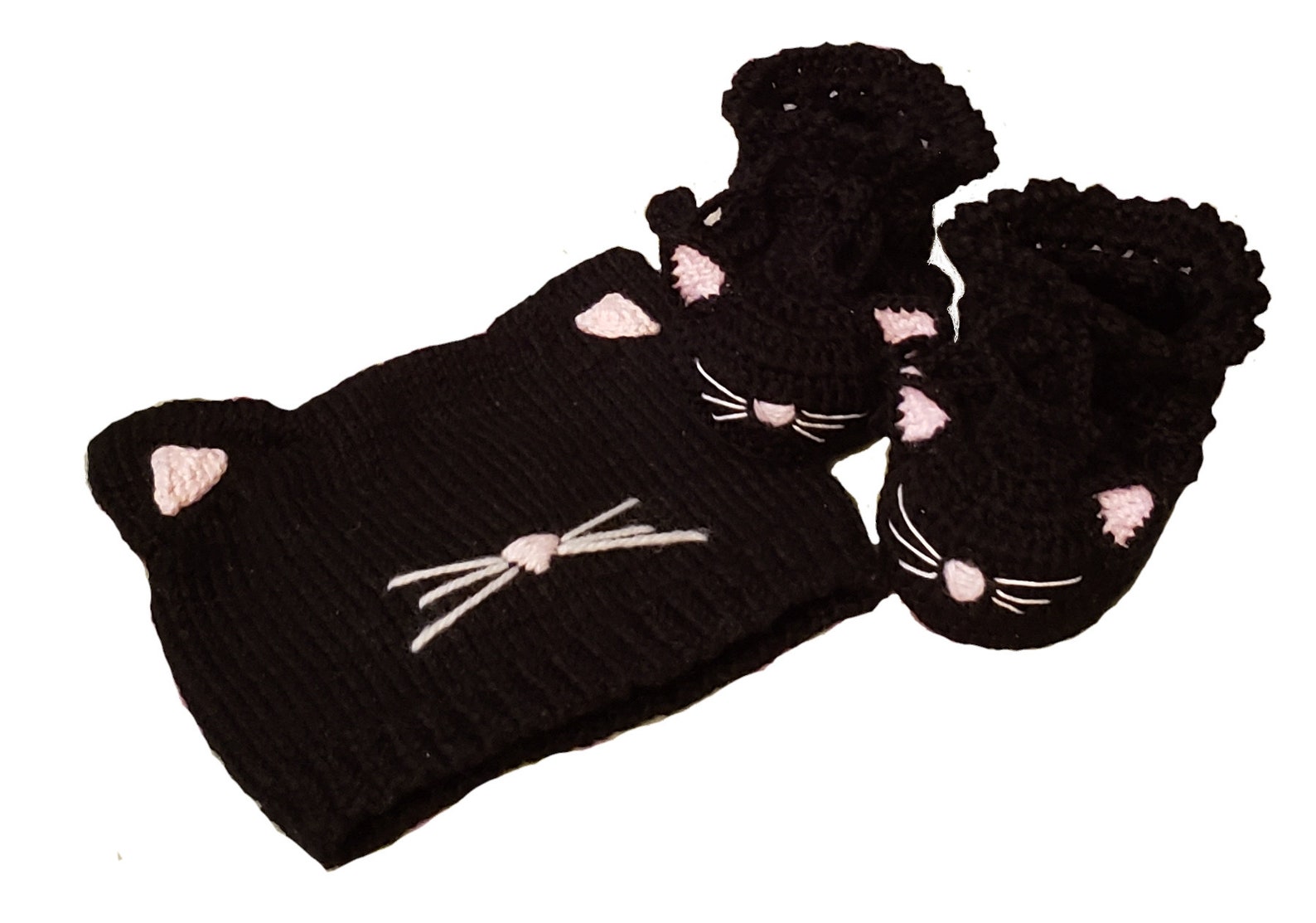 Black Cat Baby Booties Shoes Crochet Cat Baby Booties Black - Etsy