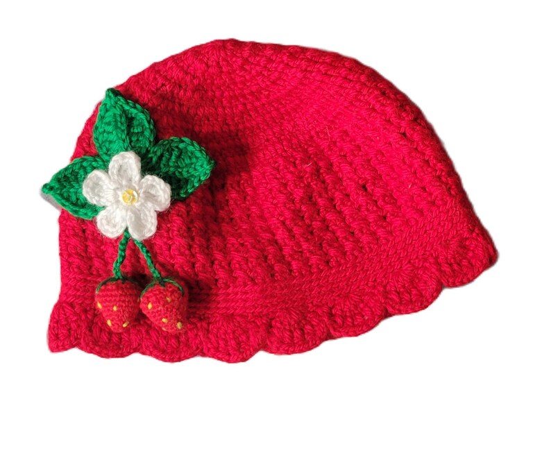 Red Baby Girls Hats Beanie, Strawberry Baby Hat, Red Strawberry Beanie ...
