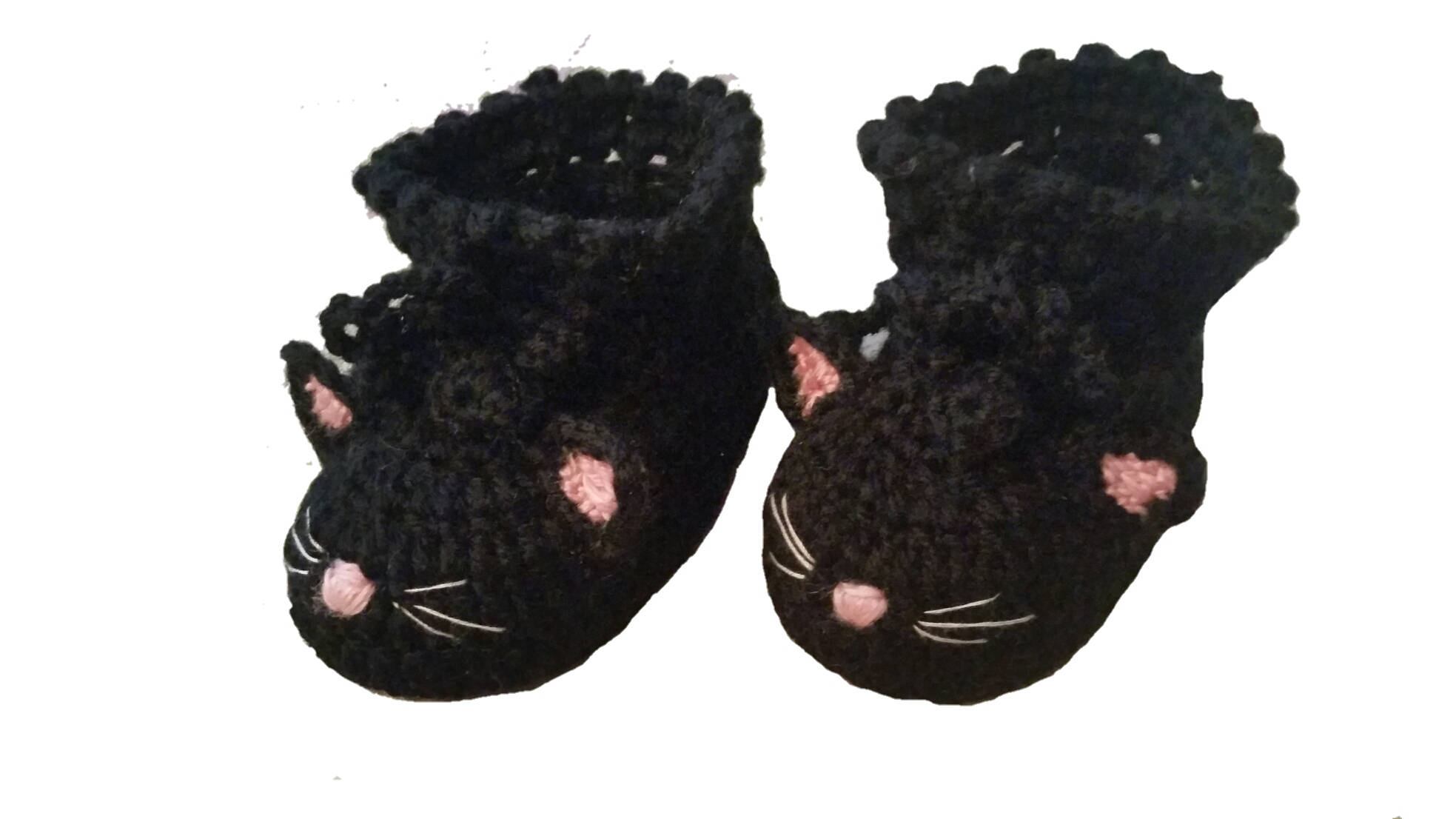 Black Cat Baby Booties Shoes Crochet Cat Baby Booties Black | Etsy
