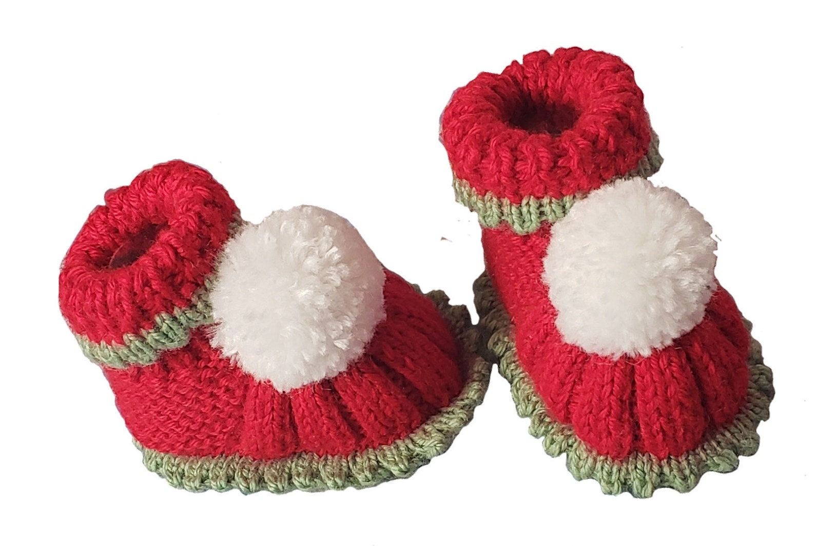 Red Baby Booties Slippers Christmas Baby Booties Shoes Knit Red Baby ...