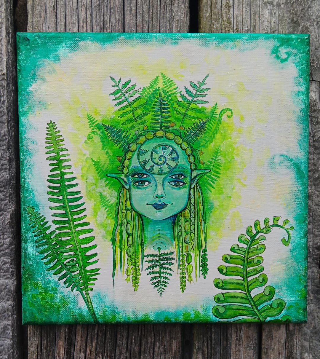 The Fern Fea, Art Dependent Original Painting, Nature Inspired, Fantasy ...
