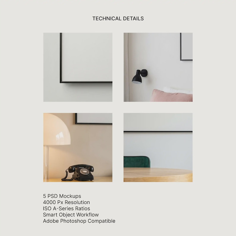 5 Horizontal Poster Mockups Bundle, PSD Frame Mockups for Poster ...