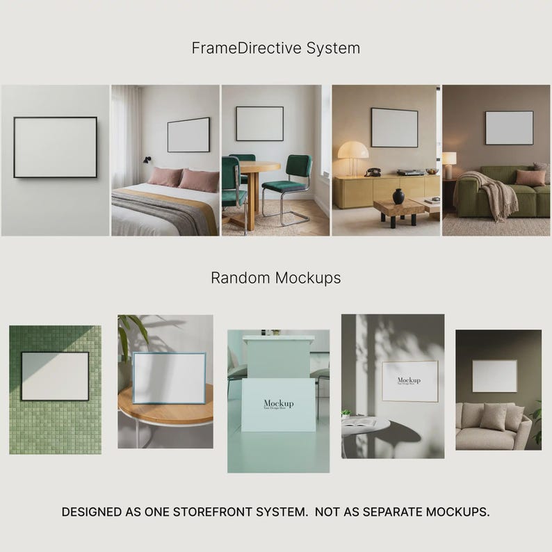 5 Horizontal Poster Mockups Bundle, PSD Frame Mockups for Poster ...