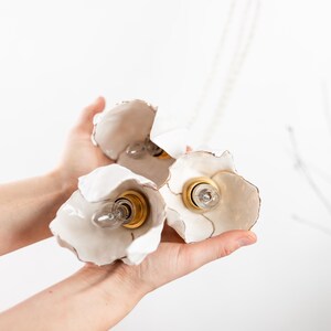 Bloom Pendant Light, Porcelain Translucent Light Fixture, Organic ...