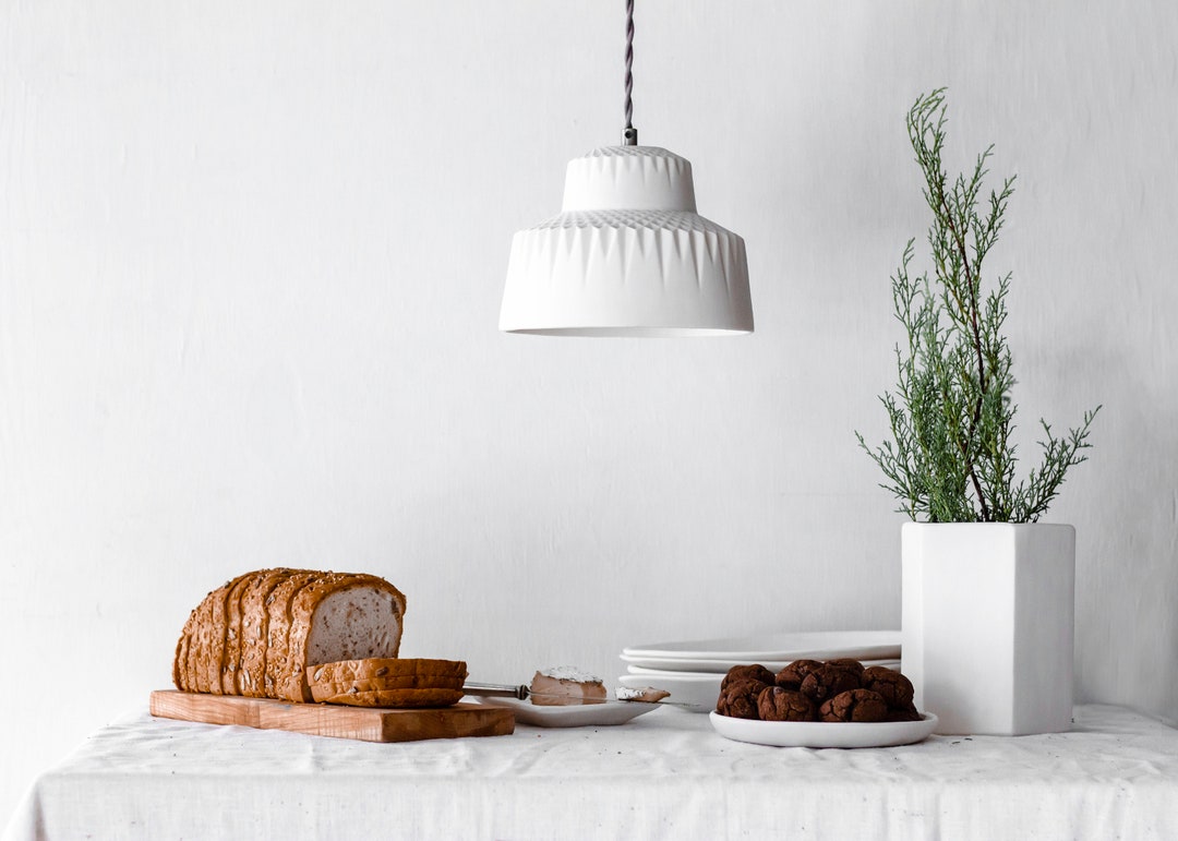 Evelyn Porcelain Pendant Light: Modern Geometric Ceramic Lighting - Etsy