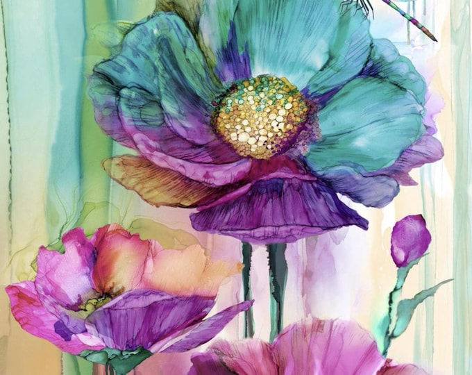 Northcott DRAGONFLY DANCE Panel - Etsy