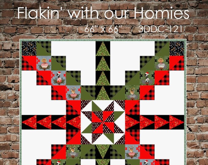 3 Dog Design - Flakin' With Our Homies Quilt Pattern (PAPER) - Etsy