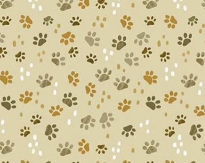 FAT QUARTER Timeless Treasures Purrfect Life Cat Paw Prints Beige - Etsy