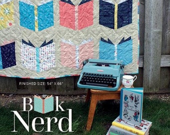 Book Nerd Quilt Pattern by Angela Pingel Designs Modern Book Quilt ...