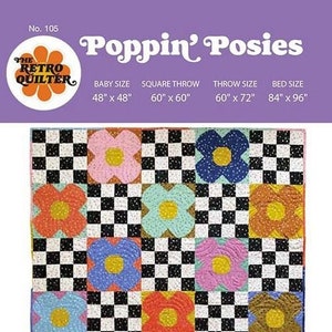 The Retro Quilter POPPIN' POSIES Quilt Pattern - Etsy