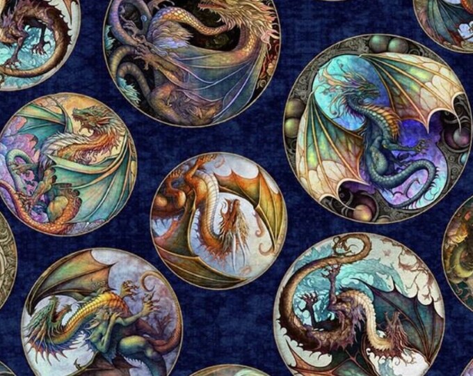 Quilting Treasures DRAGON FYRE by Dan Morris Dragon Round Picture ...