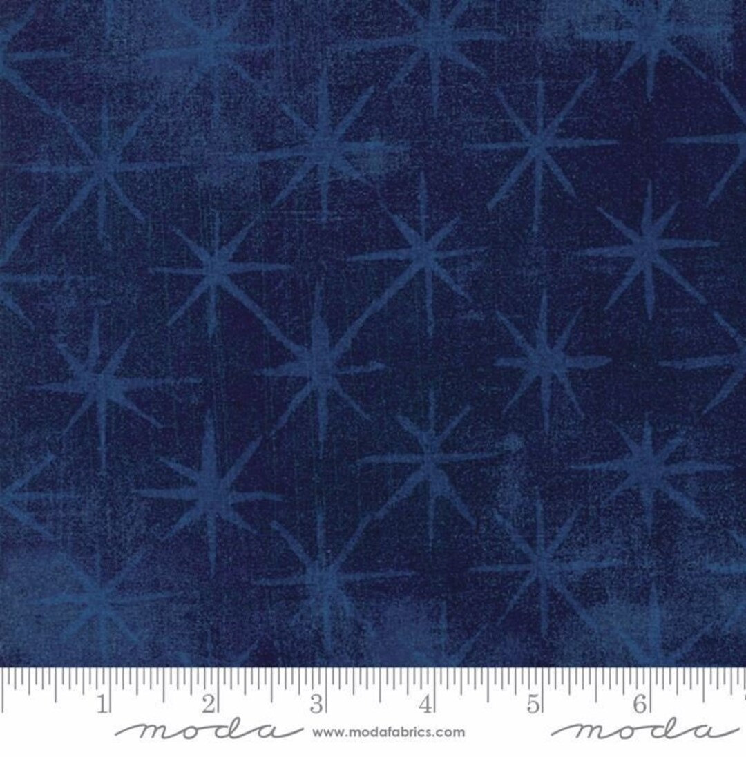REMNANT Moda Basicgrey Seeing Stars Grunge Stars Navy - Etsy
