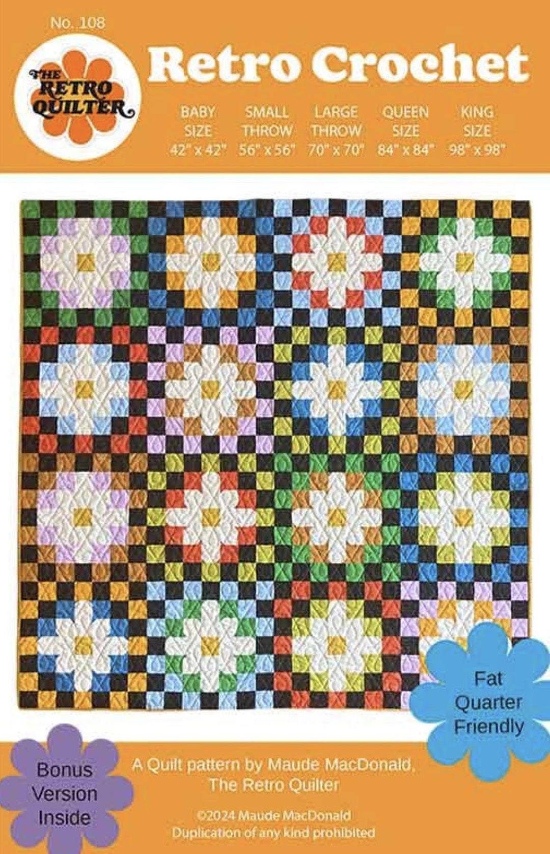 The Retro Quilter RETRO CROCHET Quilt Pattern - Etsy