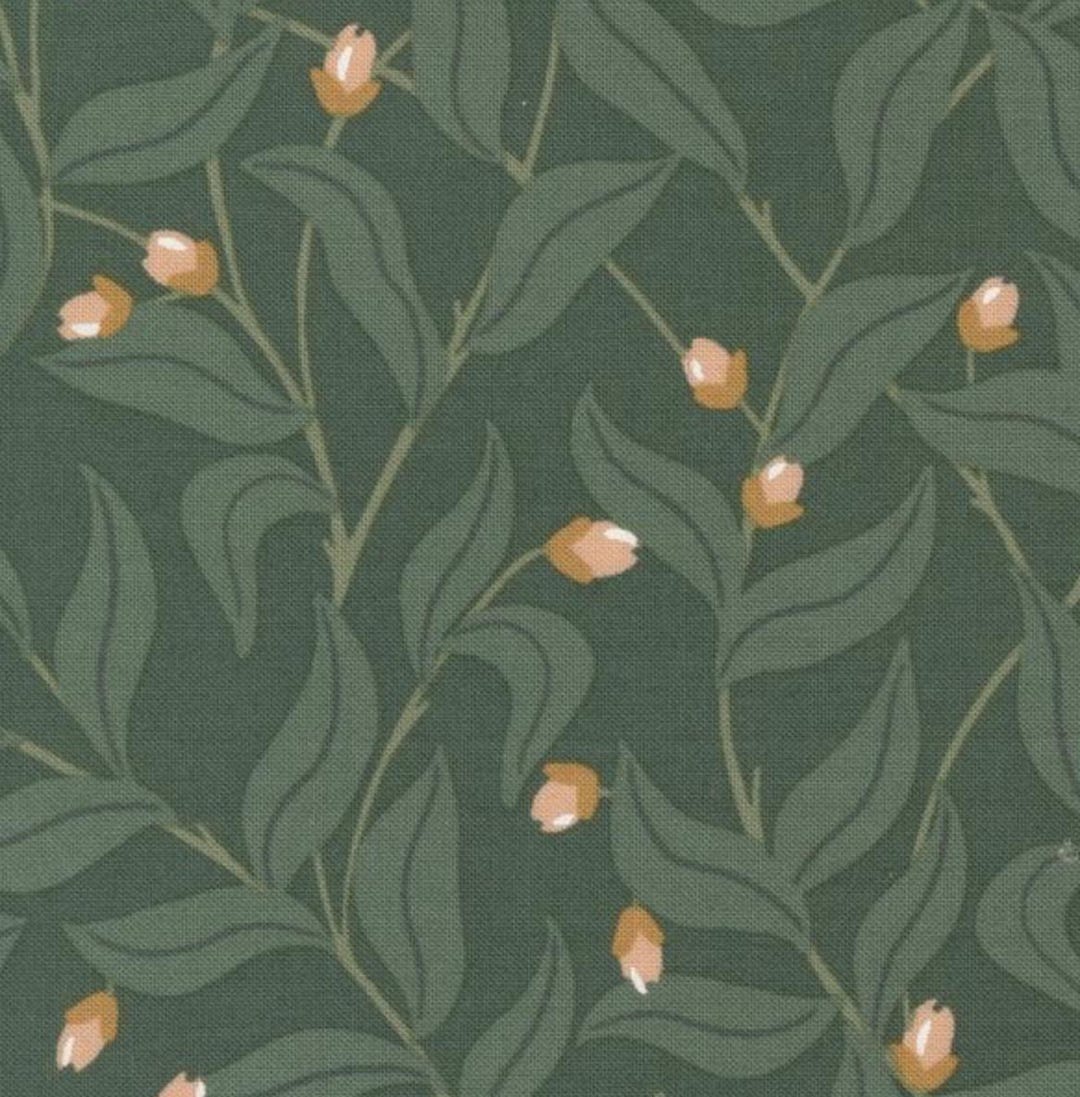 Moda PEACHY Berry Good Florals Leaves Spruce - Etsy