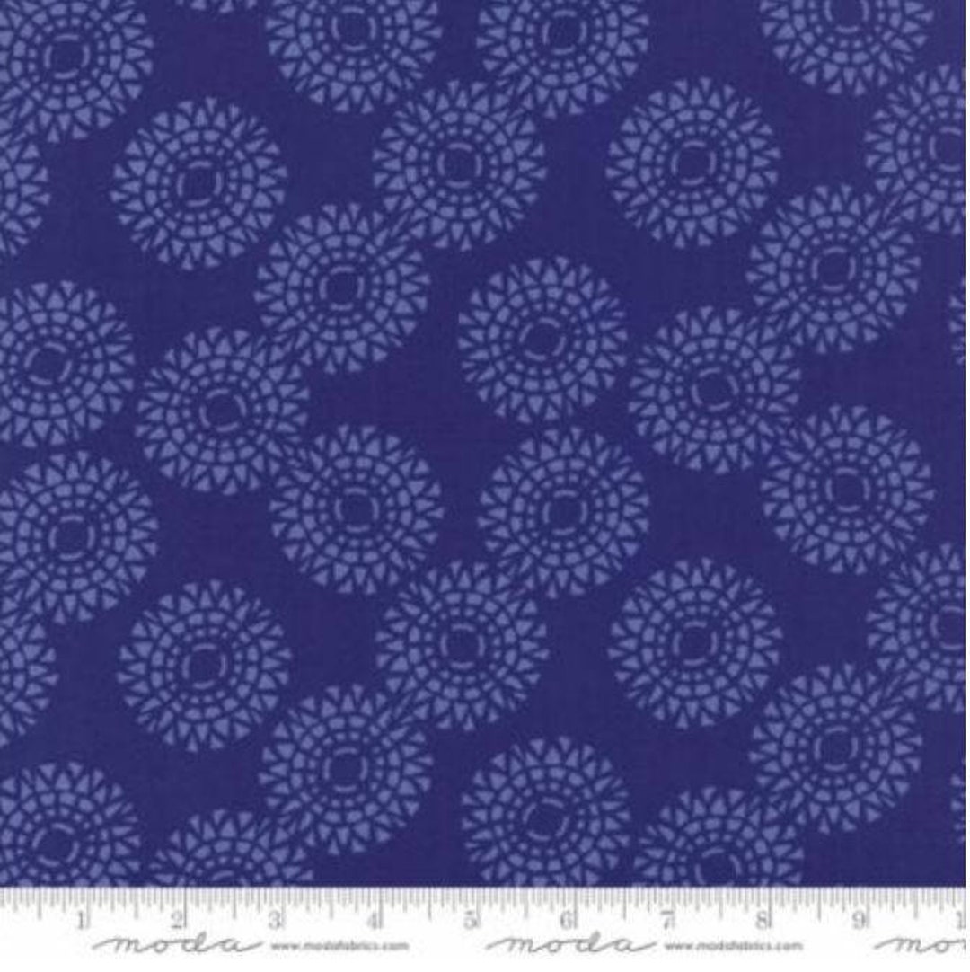 REMNANT Moda Voyage by Kate Spain Zanzibar Delft Floral Dark Blue - Etsy