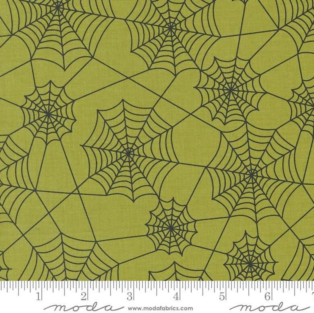 LAST YARD Moda Hey Boo by Lella Boutique Webs Witchy Green - Etsy