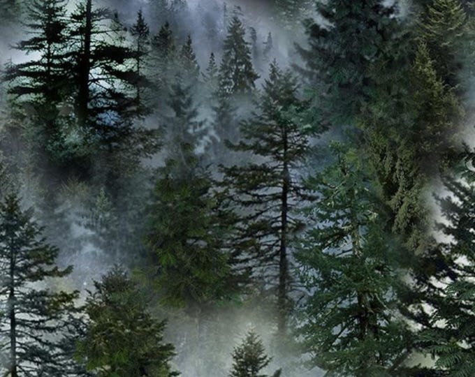 Timeless Treasures MISTY MOUNTAIN Evergreen Forest - Etsy