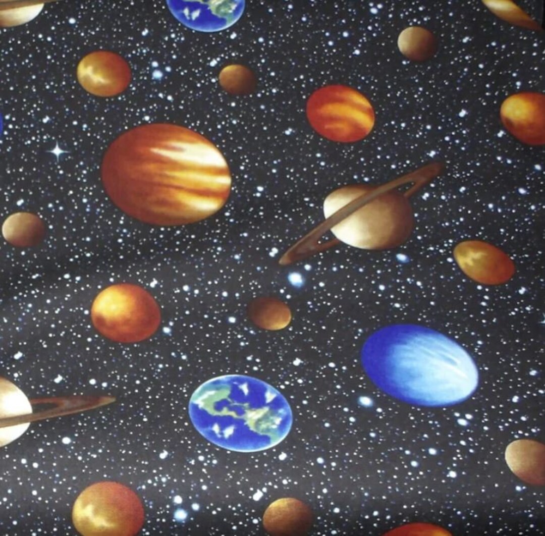 Benartex - Space Race Wide - Planets - Multi - Etsy