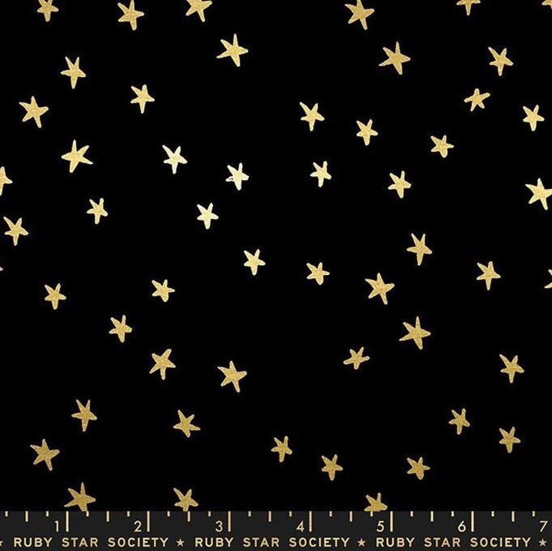 Moda Ruby Star Society STARRY by Alexia Abegg Black Gold (METALLIC) - Etsy