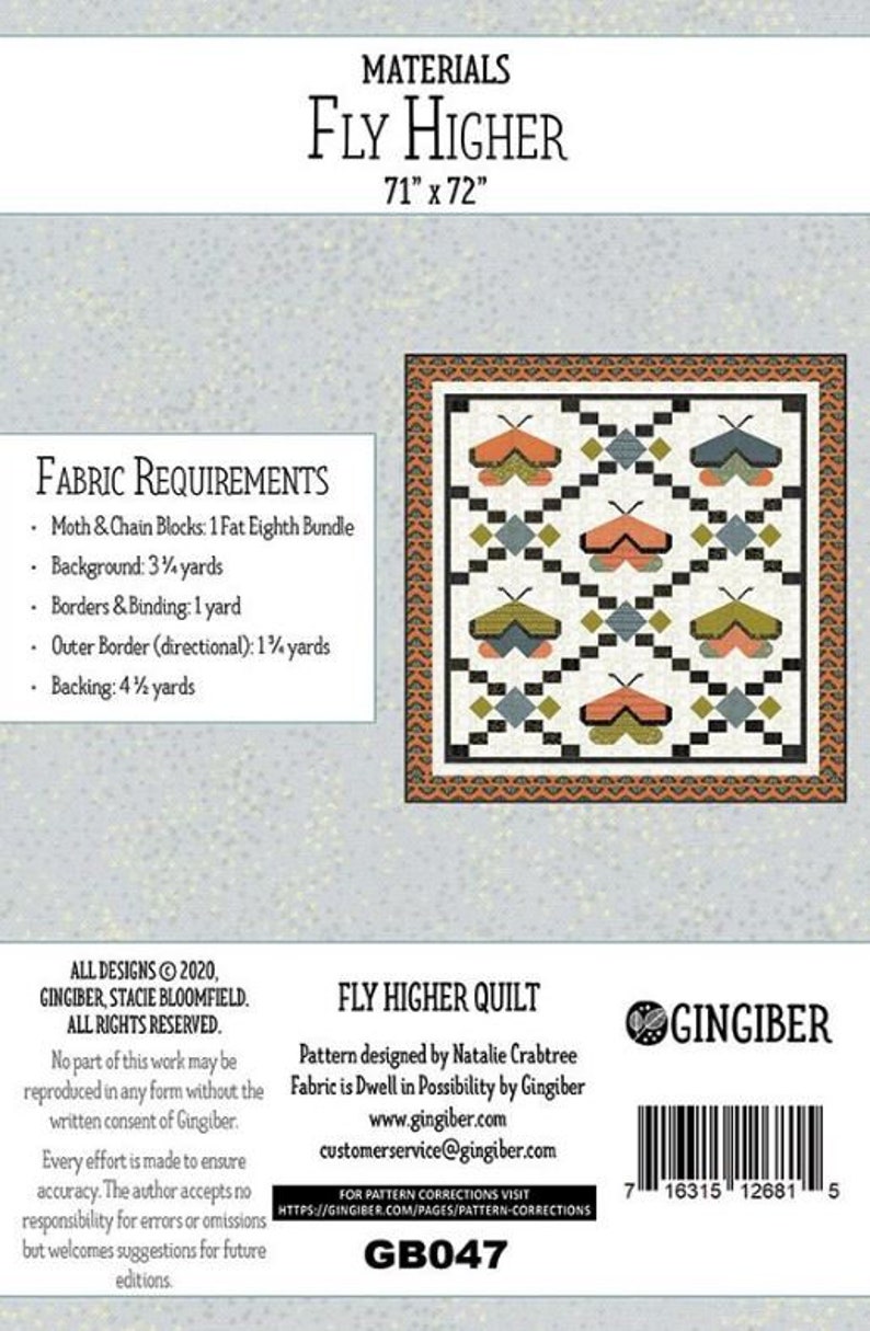 Gingiber Nocturnal Fly Higher Quilt Pattern - Etsy