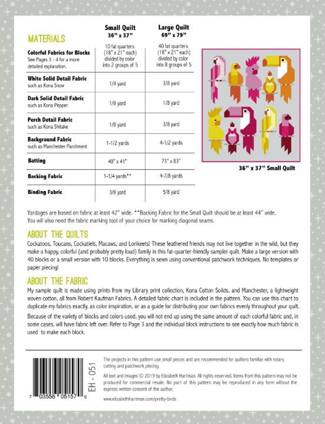 Pretty Birds Quilt Pattern by Elizabeth Hartman | Etsy