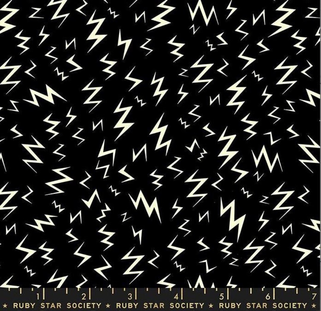 Moda Ruby Star Society COLLAB Tiny Frights Lightning Black - Etsy