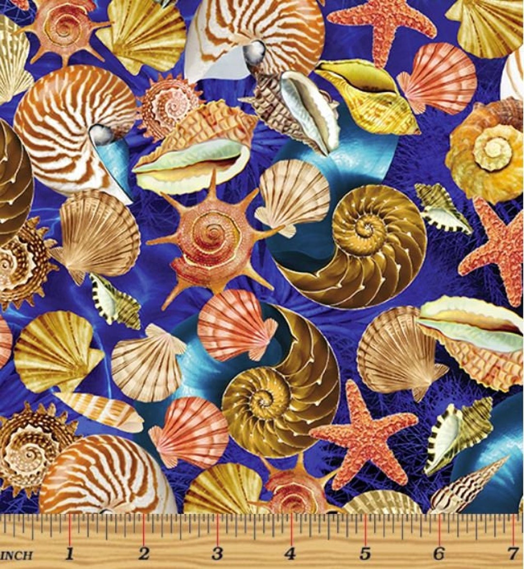 REMNANT Benartex/kanvas OCEANA Shells Multi - Etsy