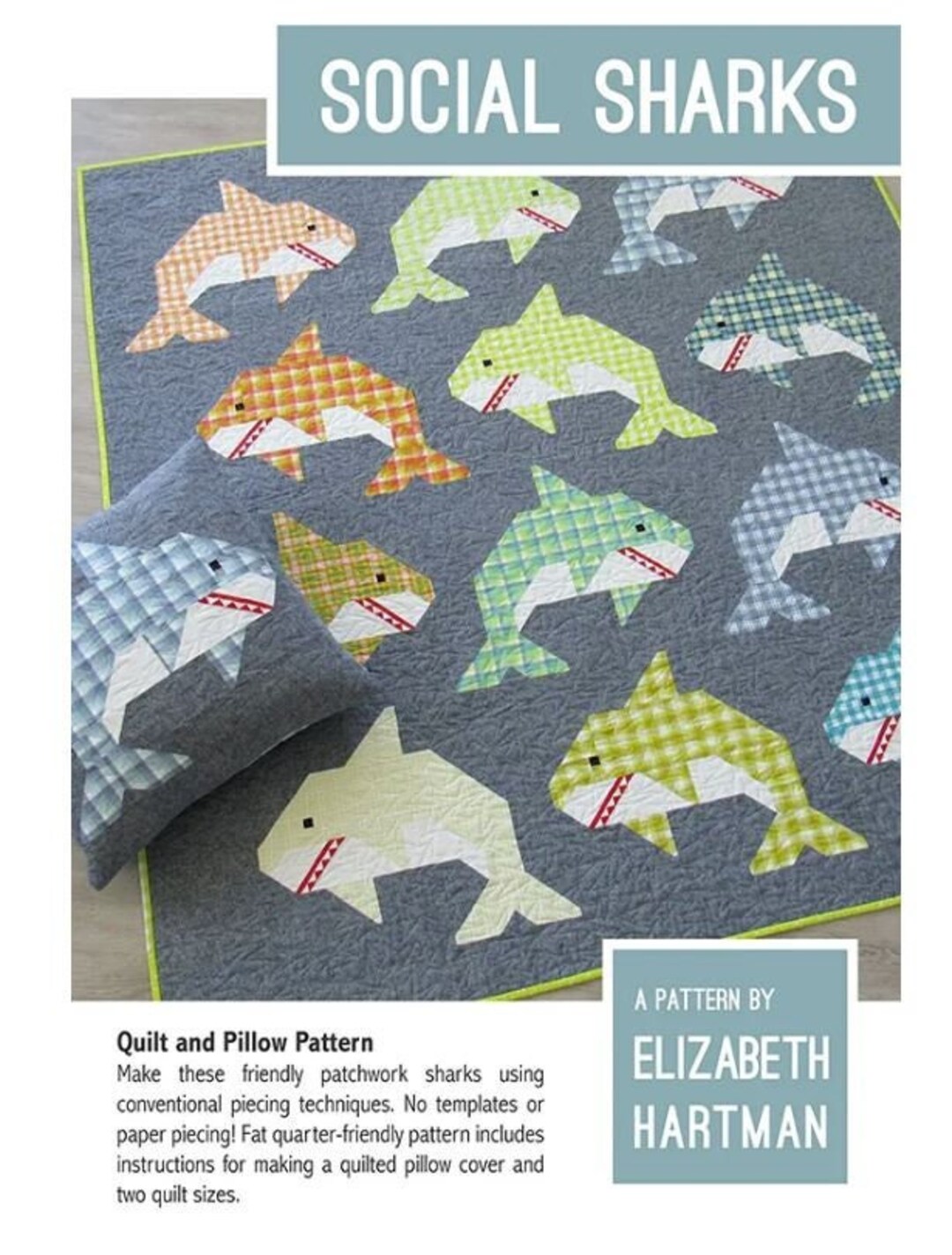 SOCIAL SHARKS Quilt Pattern by Elizabeth Hartman - Etsy