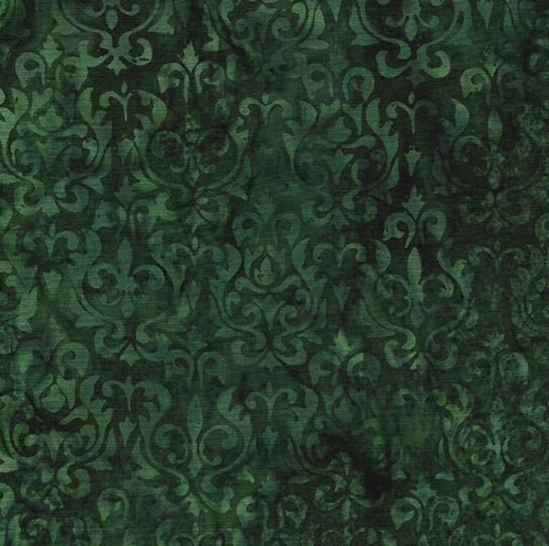 REMNANT BATIK Island Batik Royal Crown Shield Green Spinach - Etsy