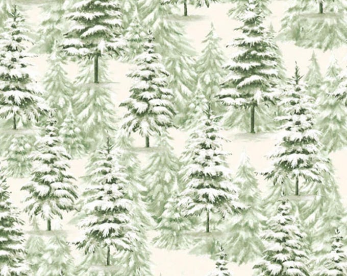 REMNANT P&B Textiles BELIEVE Packed Trees Green - Etsy