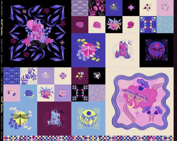 Moda Ruby Star Society GLOW GARDEN by Sarah Watts Fairytale Panel - Etsy