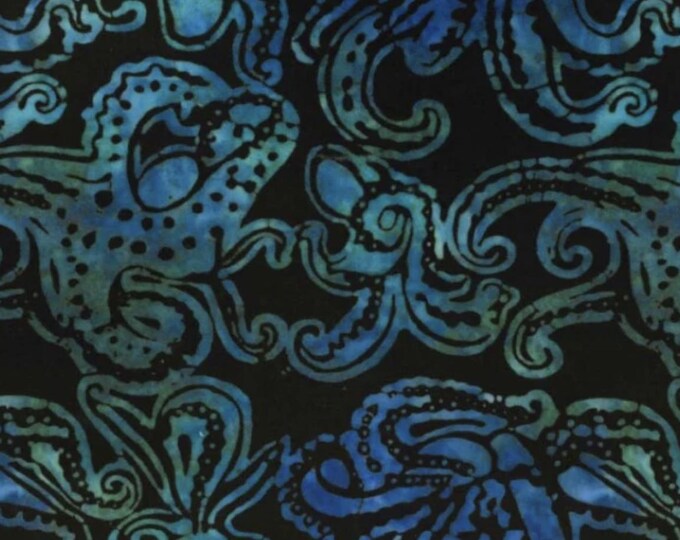 REMNANT BATIK Michael Miller Octopus Batik Midnight - Etsy