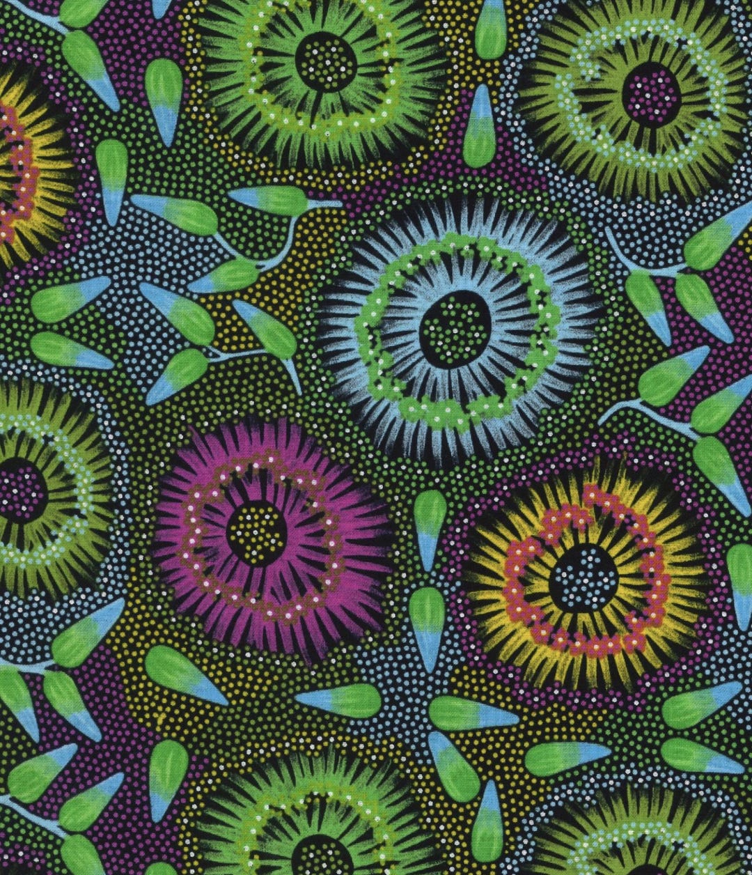 M&S Textiles Wild Bush Banana Green Pink by Lauren Daneic - Etsy