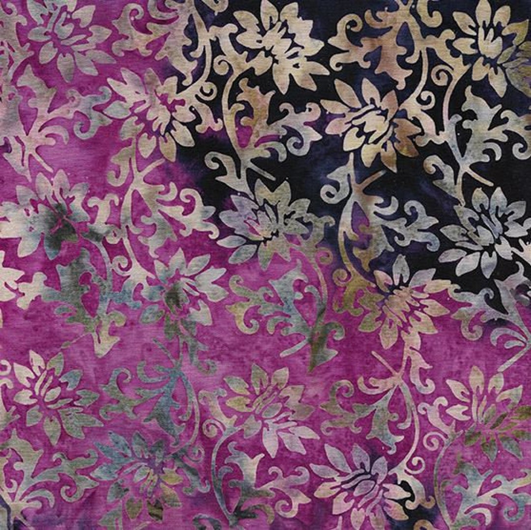 Island Batik PRINCESS ROSE Floral Purple Blackberry - Etsy