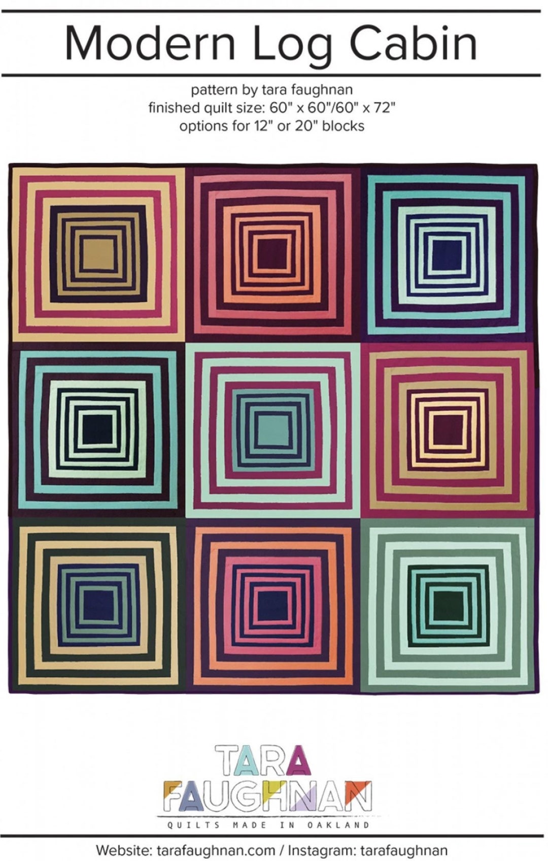 MODERN LOG CABIN by Tara Faughnan Quilt Pattern - Etsy