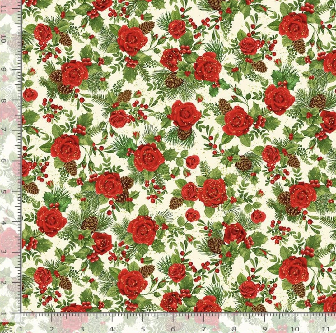 Timeless Treasures WINTER ROSE by Chong A Hwang Small Winter Rose ...