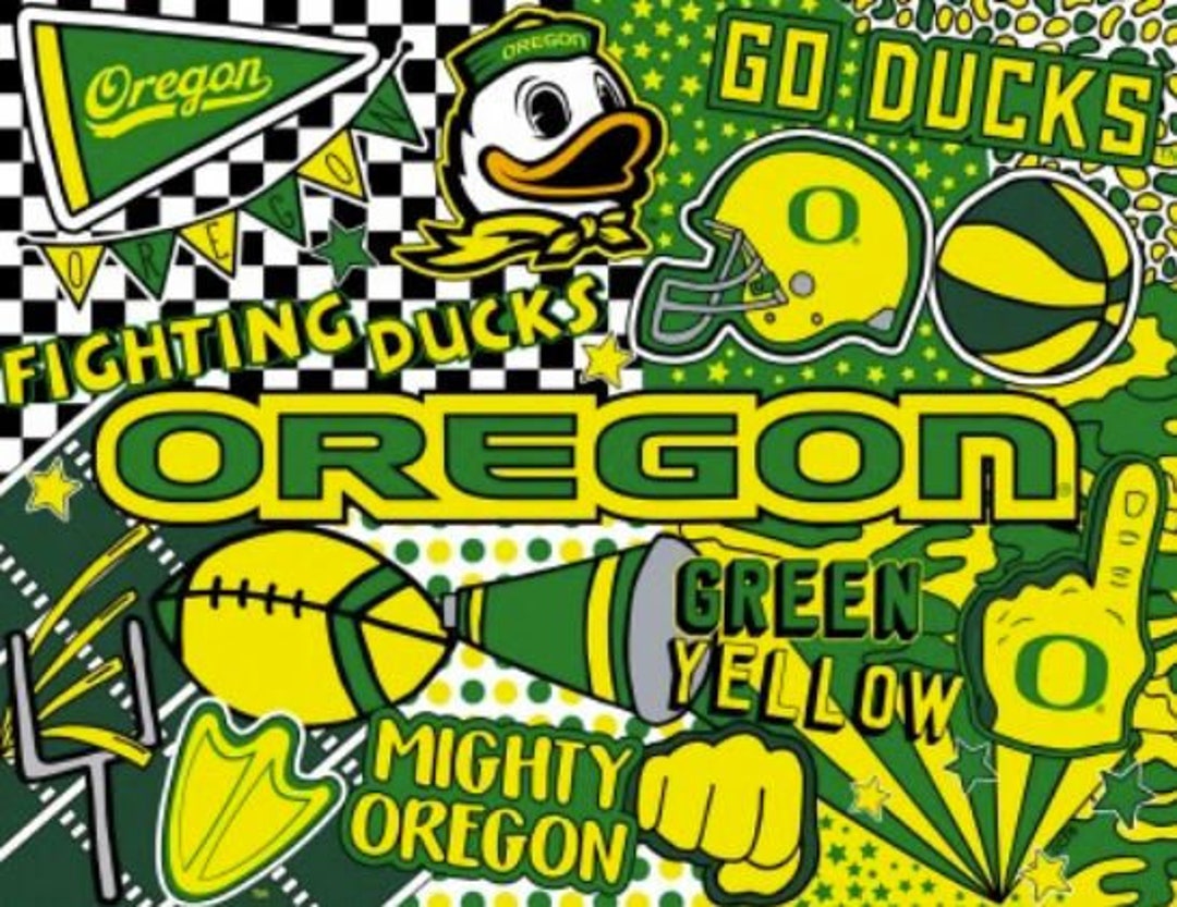 COTTON Oregon Ducks All Over Tailgate - Etsy