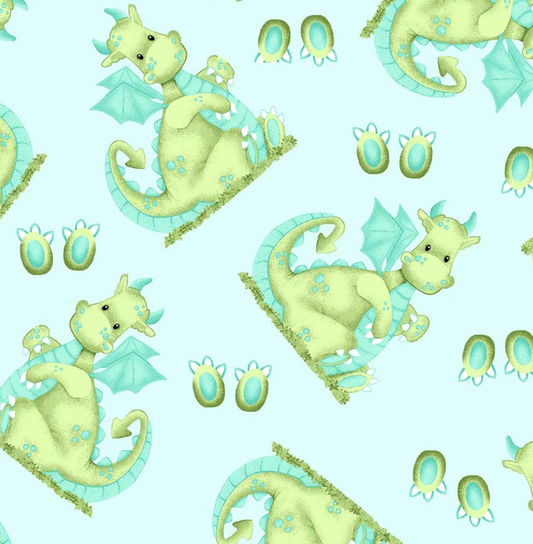 FLANNEL AE Nathan Comfy Prints Teal Dragon - Etsy