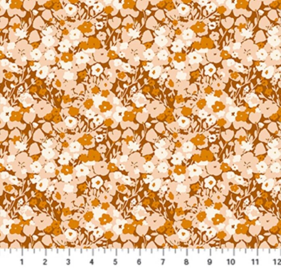 Figo Fabrics Summer's End Small Flowers Rust/multi - Etsy